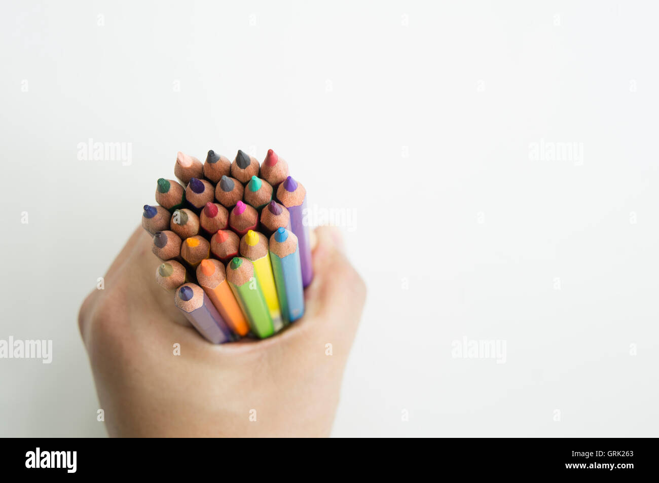 pencil pencils color colorful colored colour closeup Stock Photo - Alamy