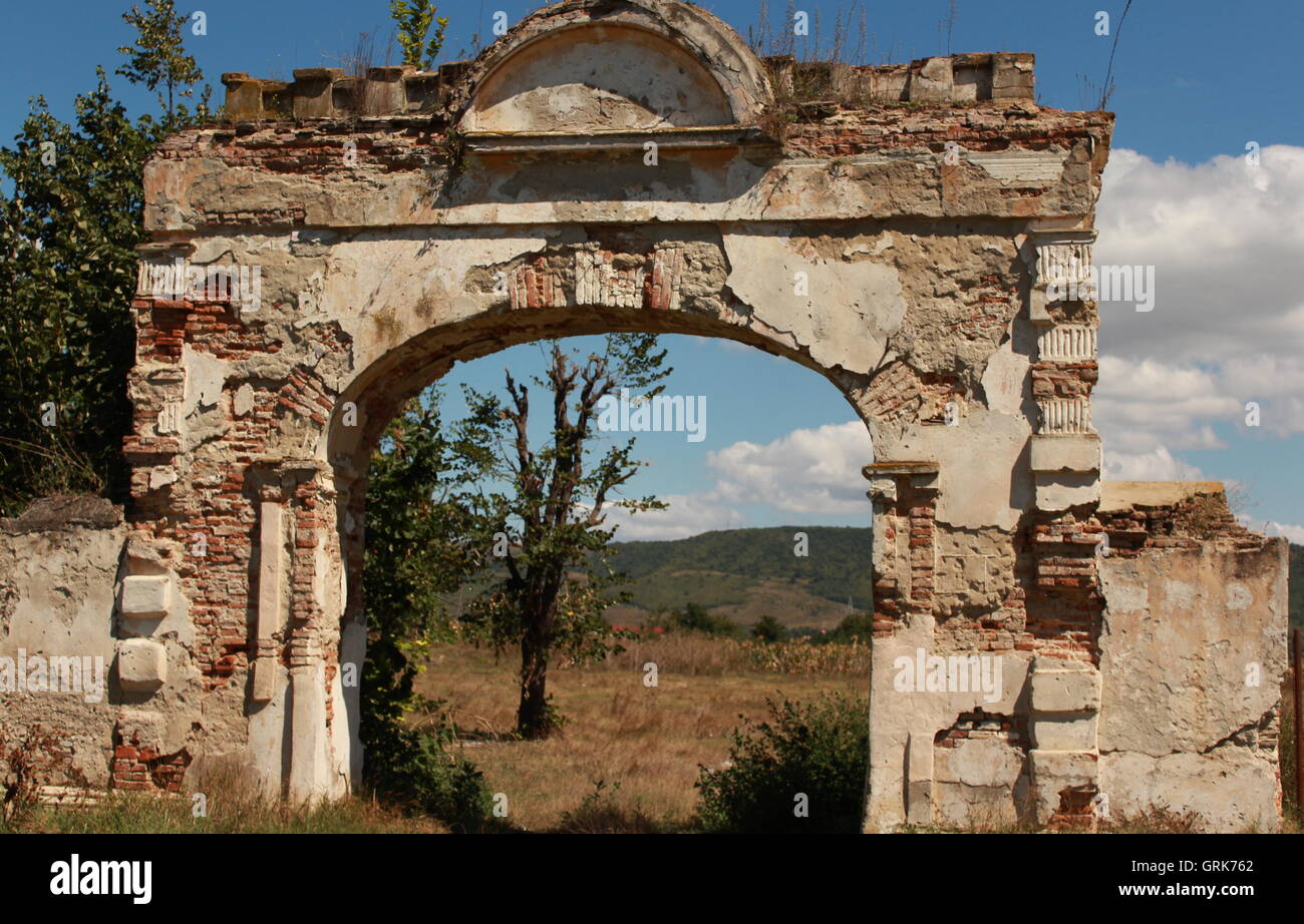 arch door falling to pieces Stock Photo - Alamy