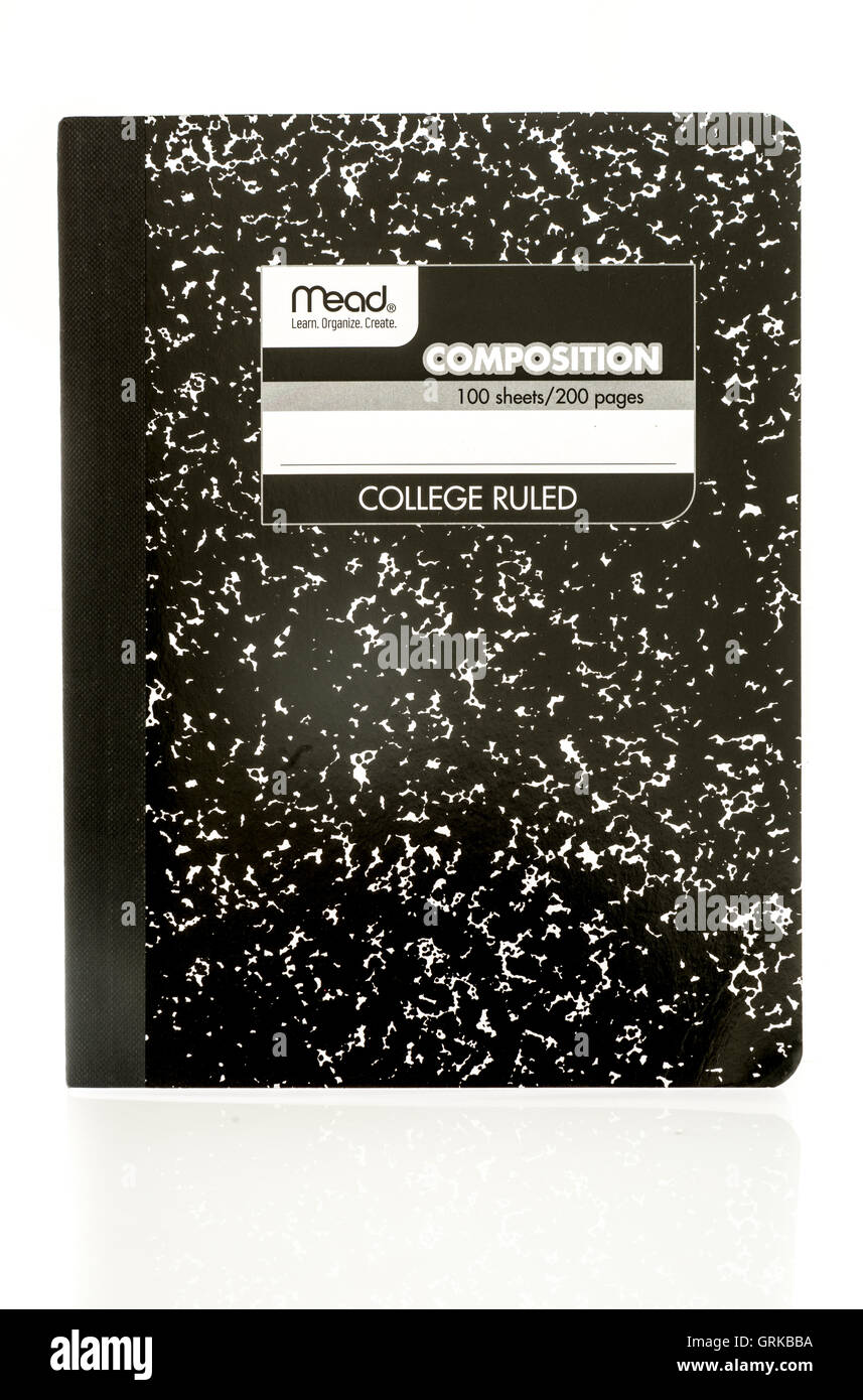 Winneconne, WI - 20 August 2016: Mead composition notebook on an ...