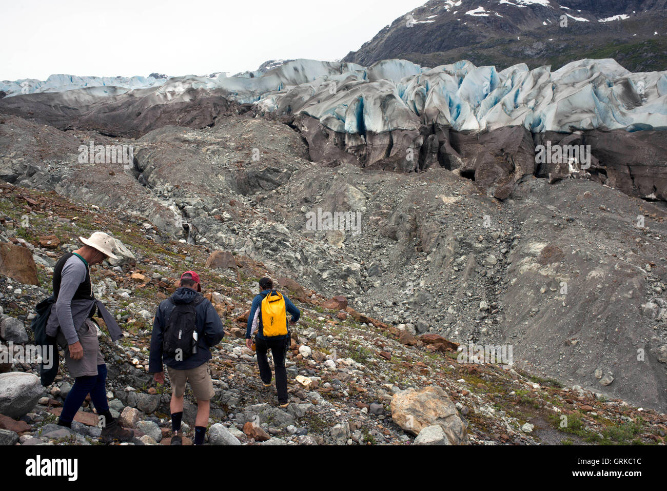 Hike in Reid Glacier - Glacier Bay National Park, Alaska. USA. Patterns ...