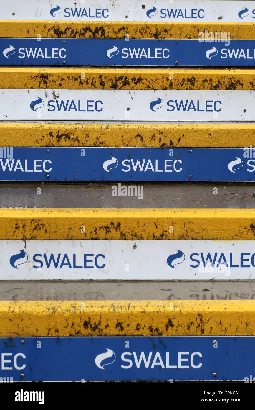 General view of the SWALEC Stadium as rain delays the start of play on ...