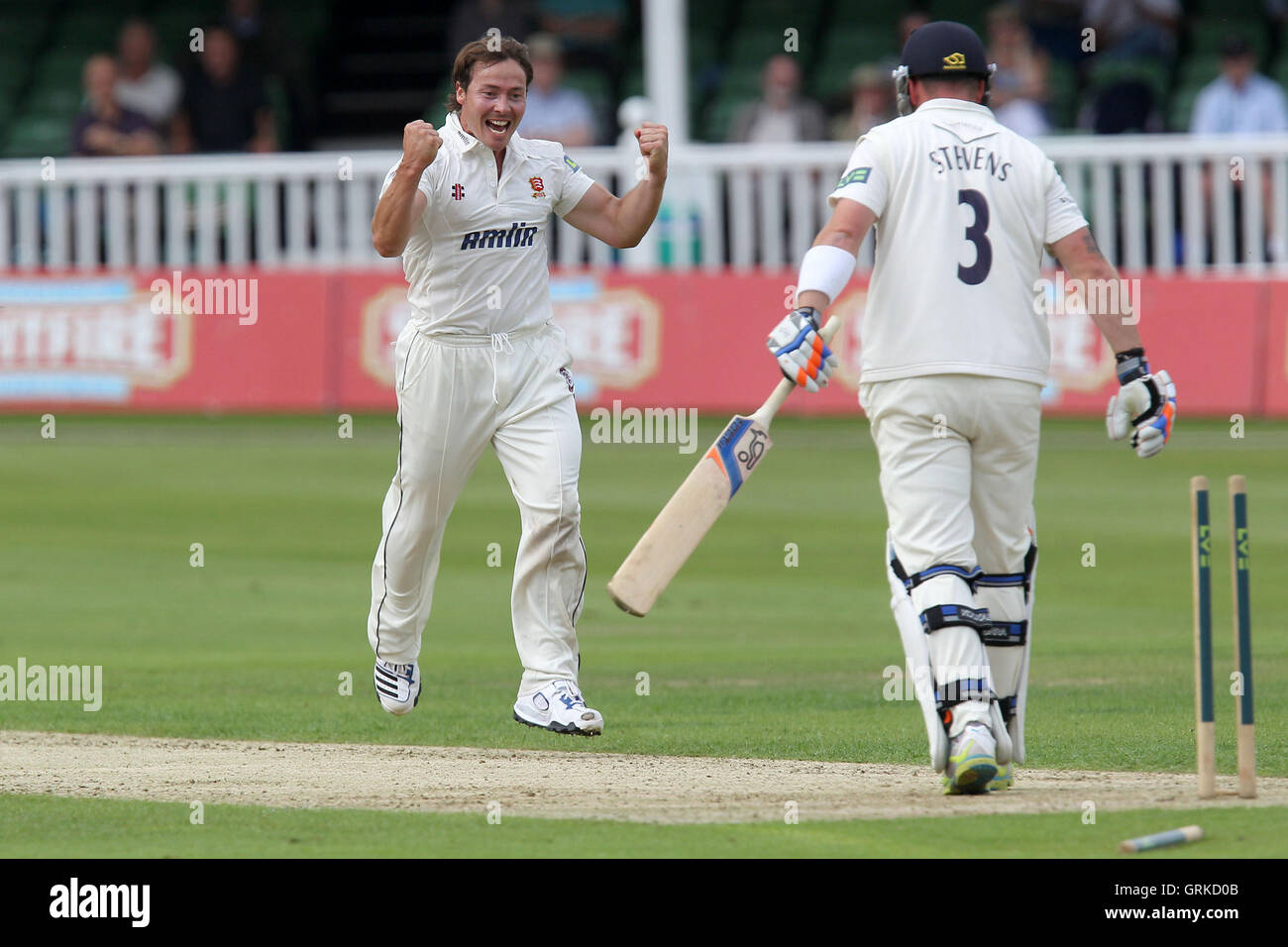 Graham Napier of Essex celebrates the wicket of Darren Stevens - Kent ...