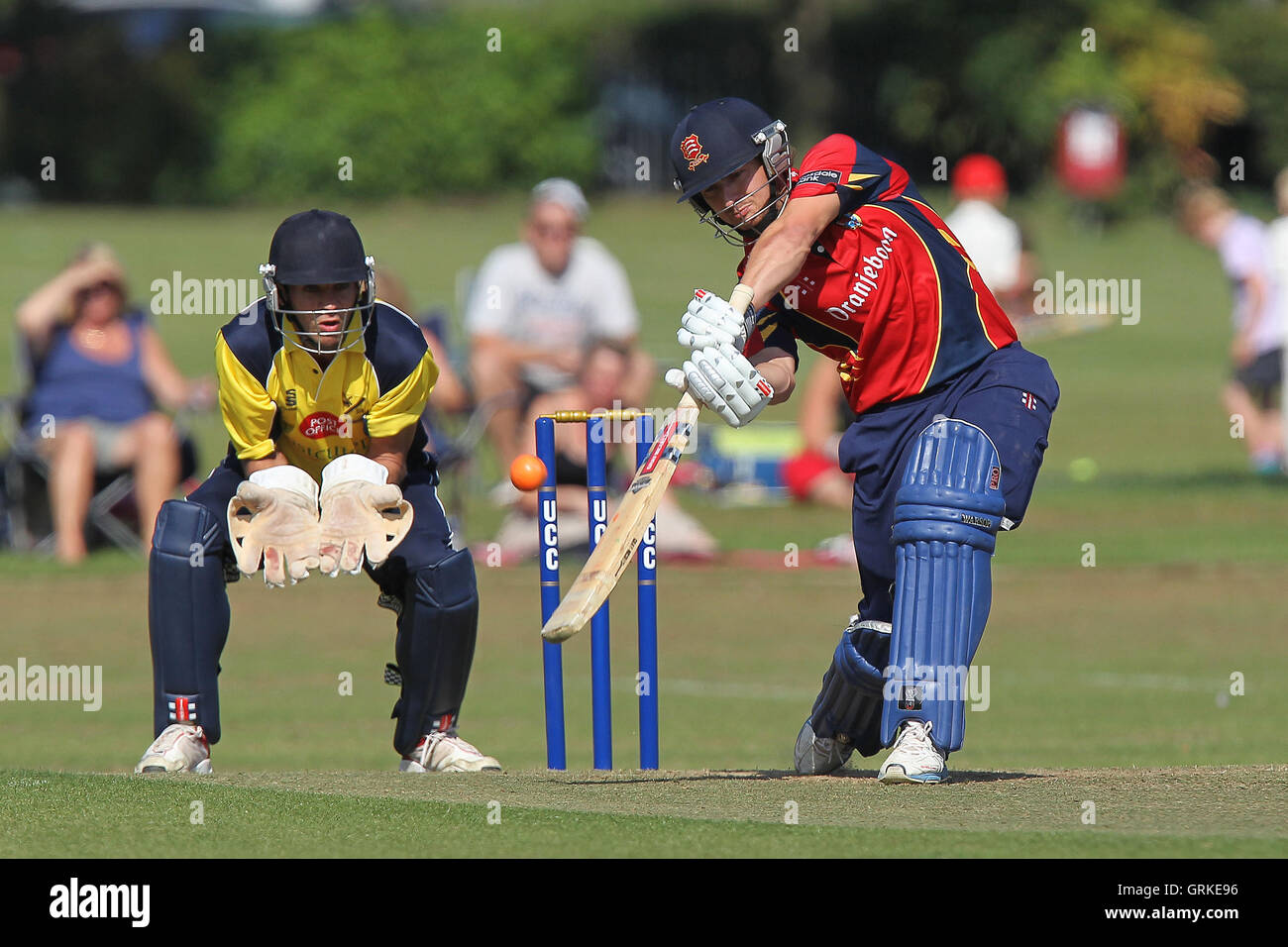 Jaik Mickleburgh in batting action for Essex - Upminster CC vs Essex ...