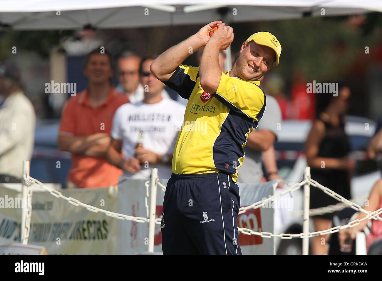Terry Wyatt of Upminster takes a fine catch - Upminster CC vs Essex CCC ...