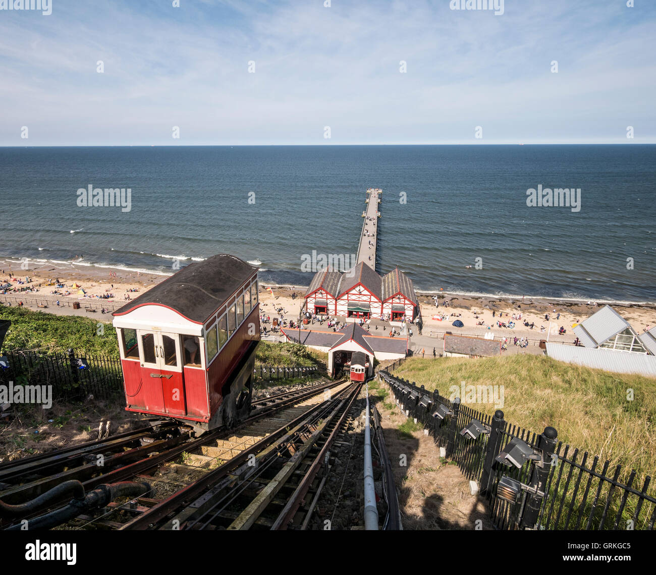 Saltburn-by-the-Sea Pier and Cliff Lift Cleveland UK opened in 1884 and ...