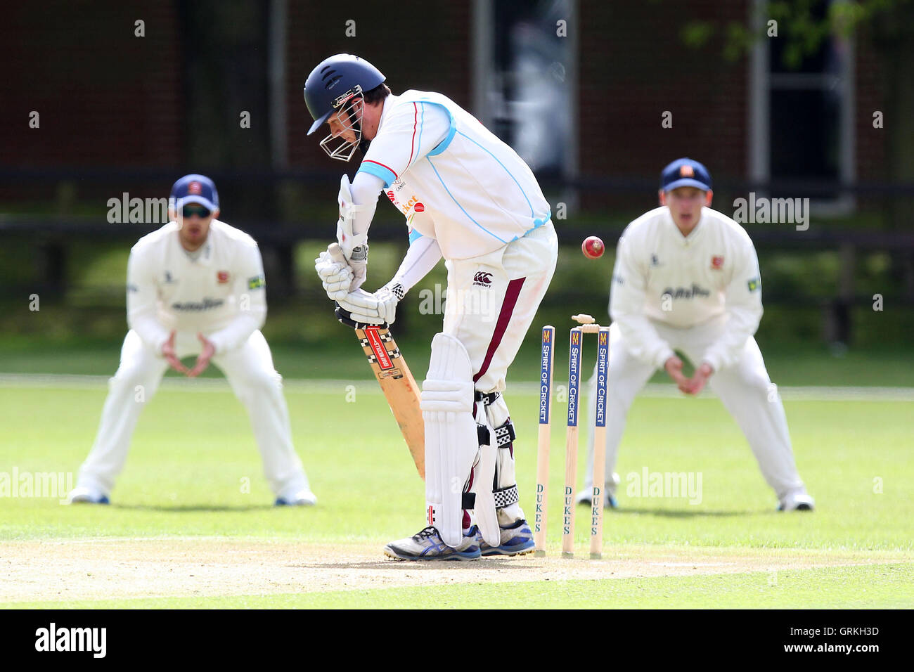 Harry Ellison of Cambridge MCCU is bowled out by Graham Napier ...