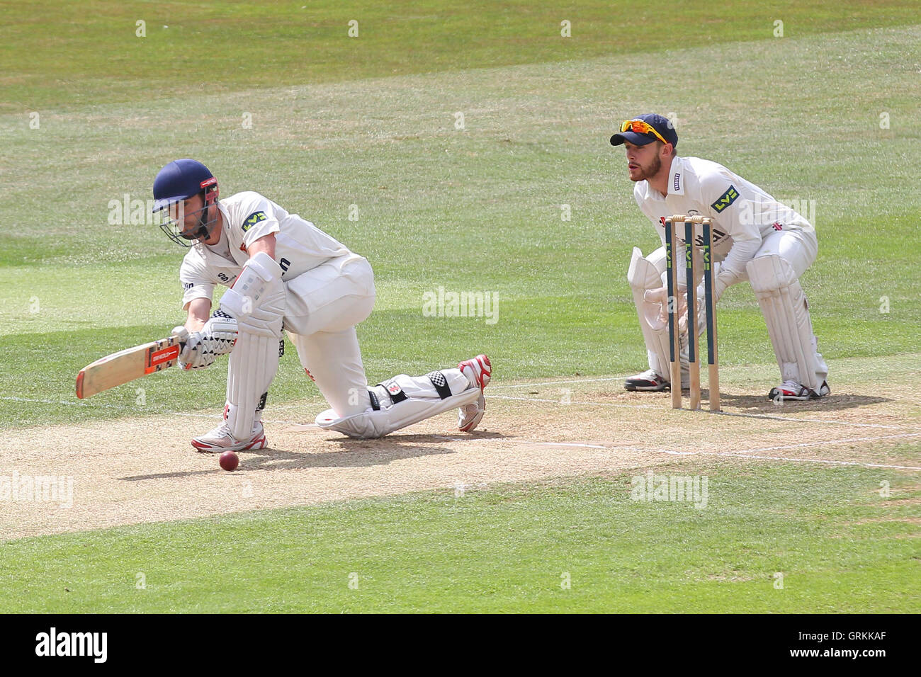 James Foster in batting action for Essex as Adam Rouse looks on - Essex ...