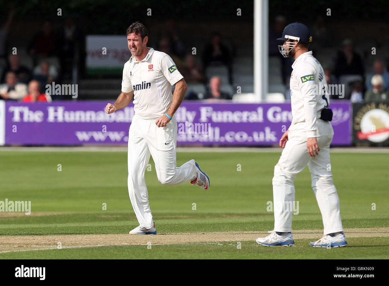 David Masters of Essex celebrates the wicket of Ben Harmison - Essex ...