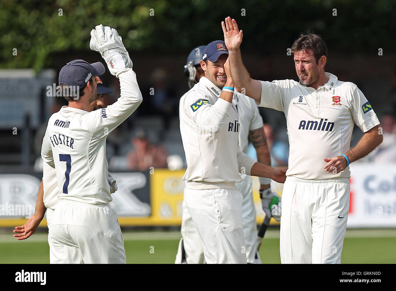 David Masters of Essex celebrates the wicket of Ben Harmison - Essex ...