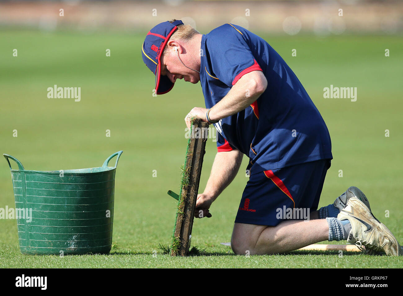 Essex head groundsman Stuart Kerrison hard at work - Essex CCC Pre ...