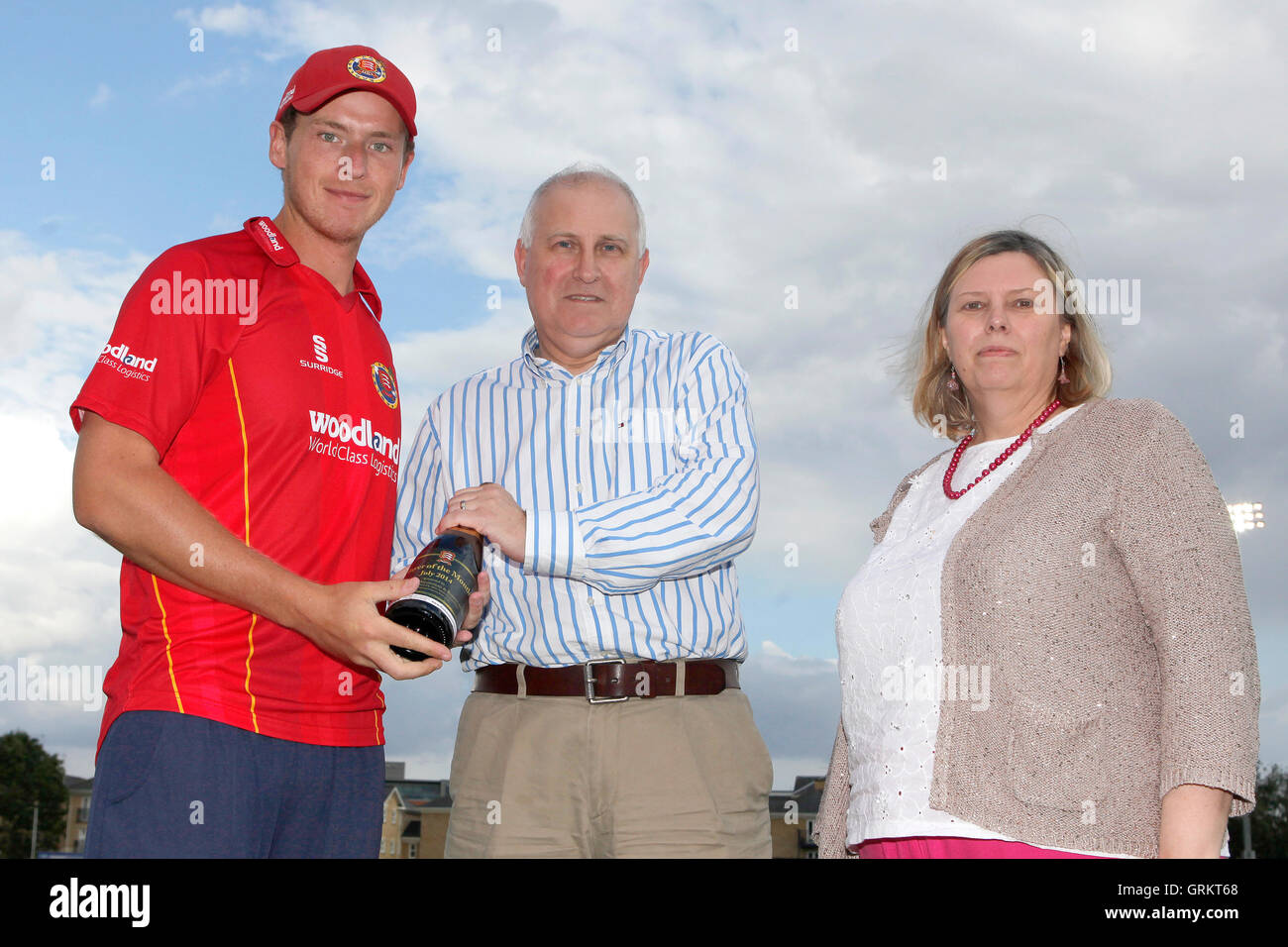Tom Westley of Essex receives the Player of the Month Award for July ...