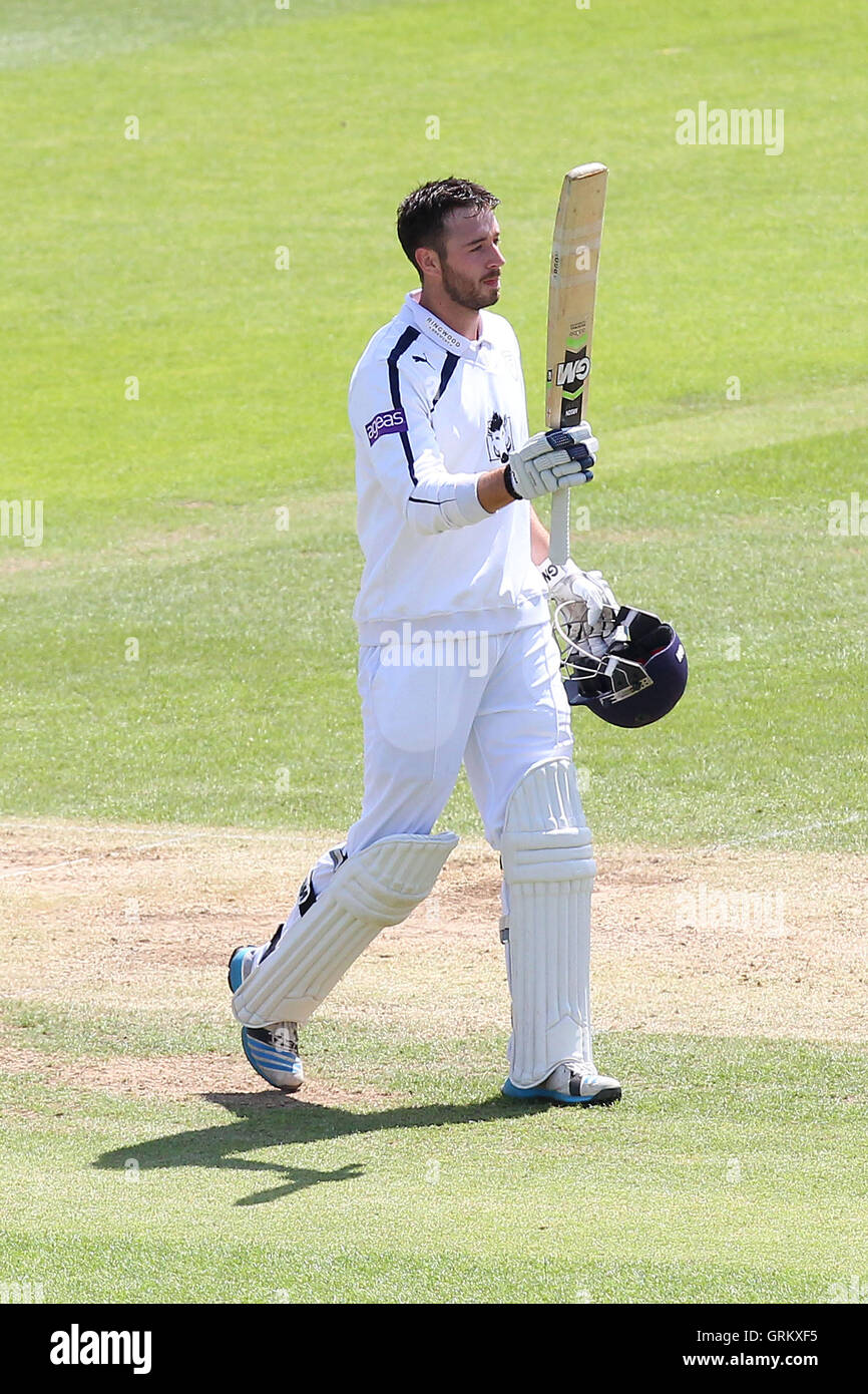 James Vince of Hampshire celebrates his double-century, 200 runs for ...