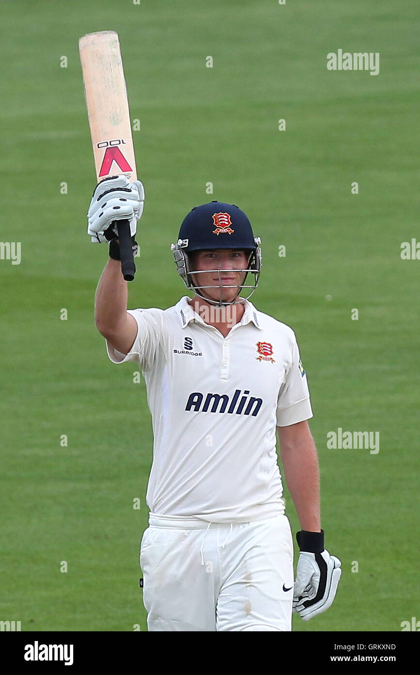 Tom Westley of Essex celebrates scoring a century, 100 runs for his ...