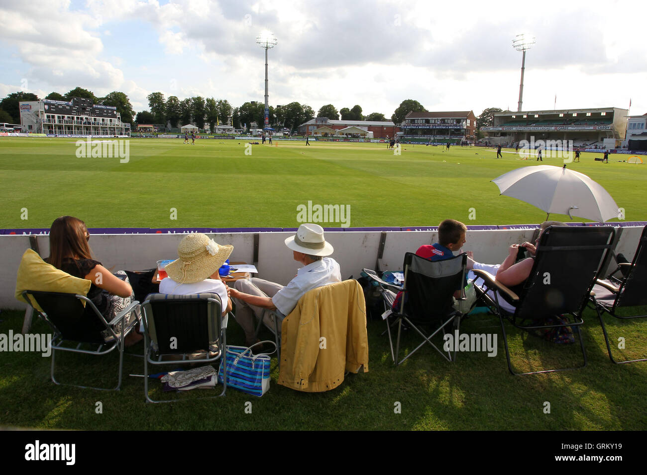 Spectators await the start of the match - Kent Spitfires vs Essex ...