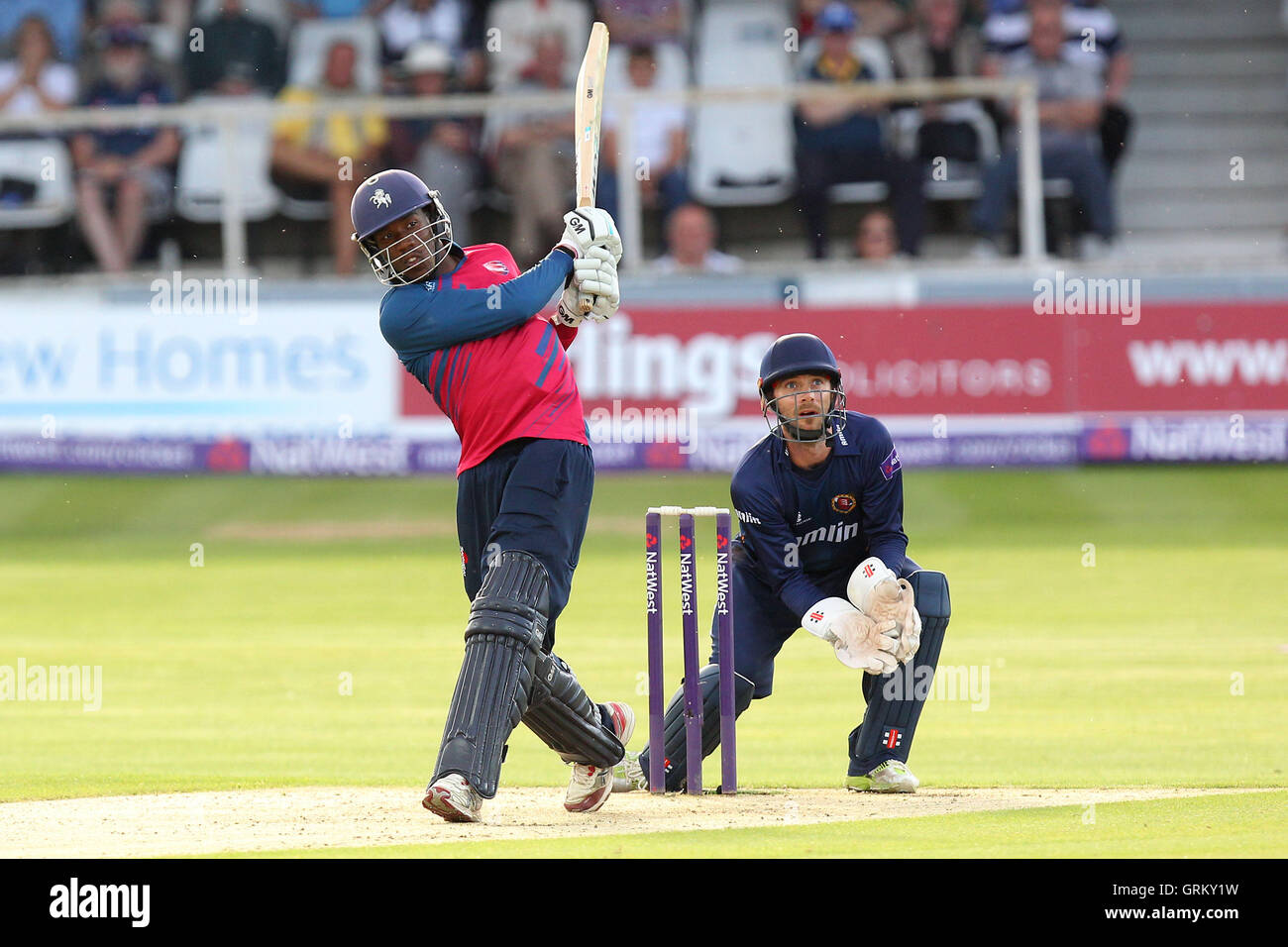 Daniel Bell-Drummond hits out for Kent as James Foster looks on - Kent ...