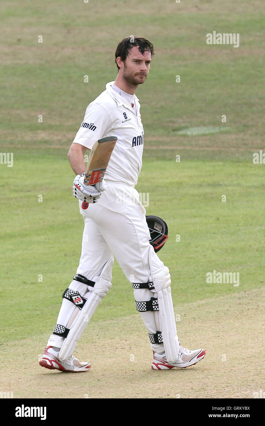 James Foster (L) of Essex celebrates his century - Leicestershire CCC ...