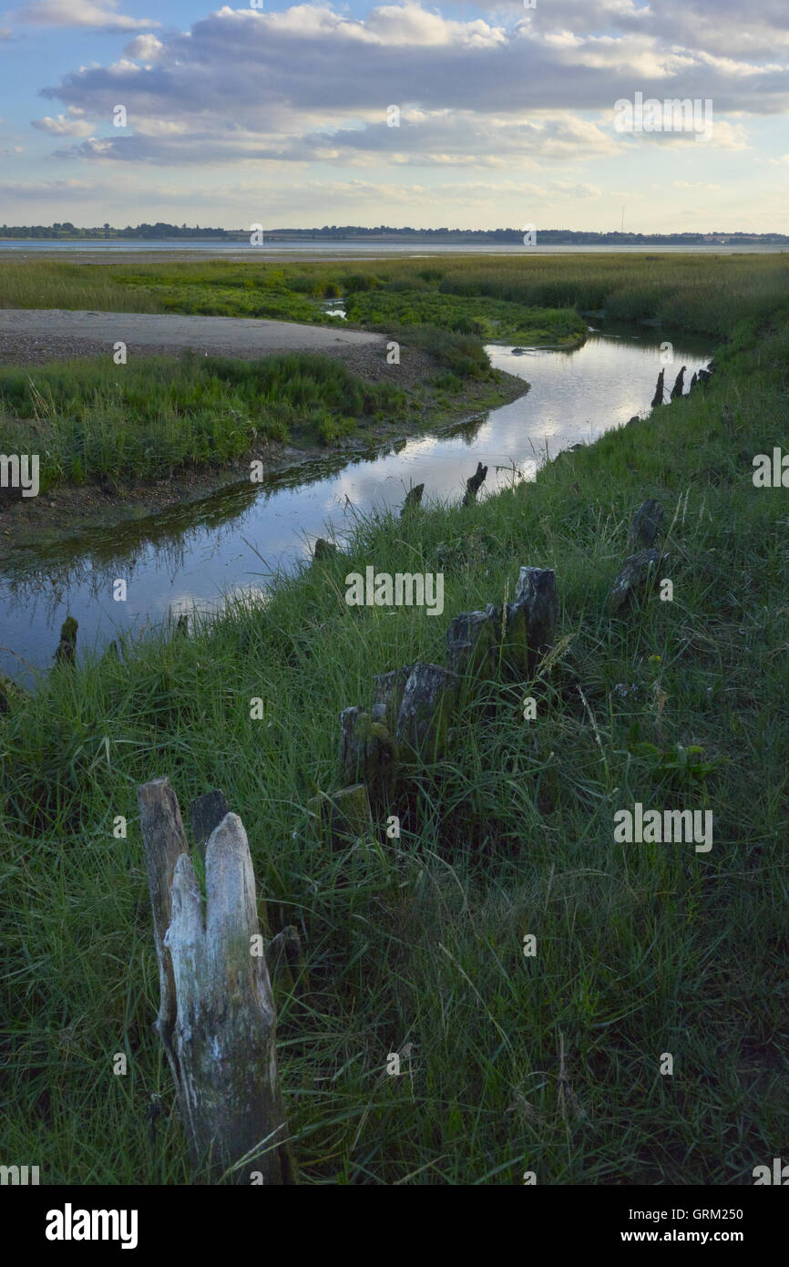 Marsh Holbrook bay River Stour estuary Stock Photo - Alamy