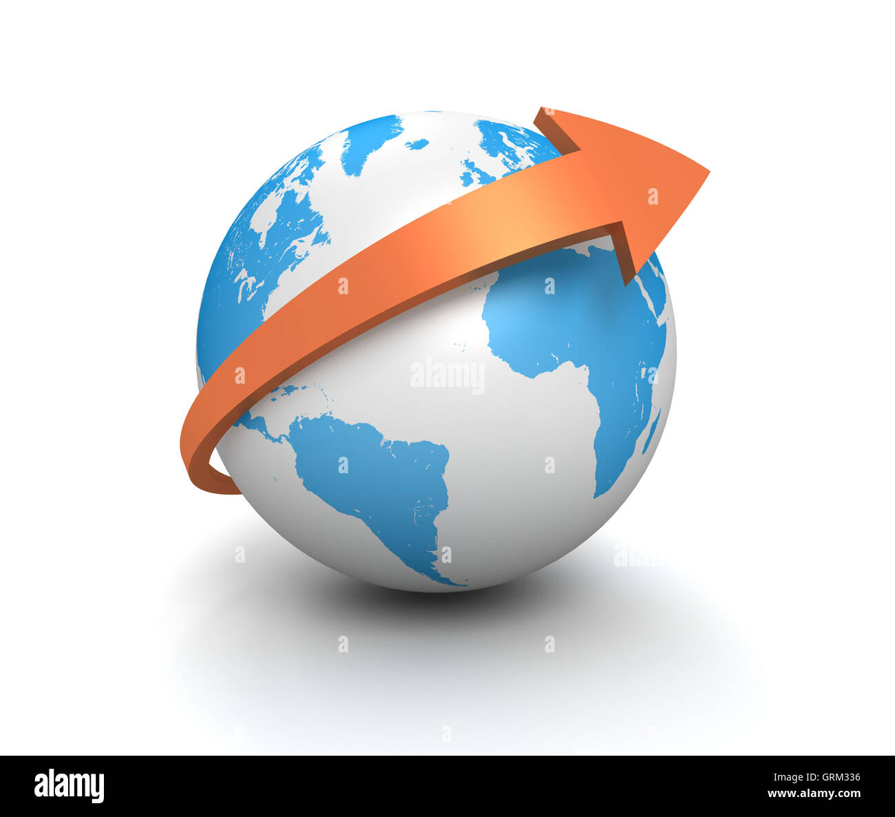 Globe around arrow hi-res stock photography and images - Alamy