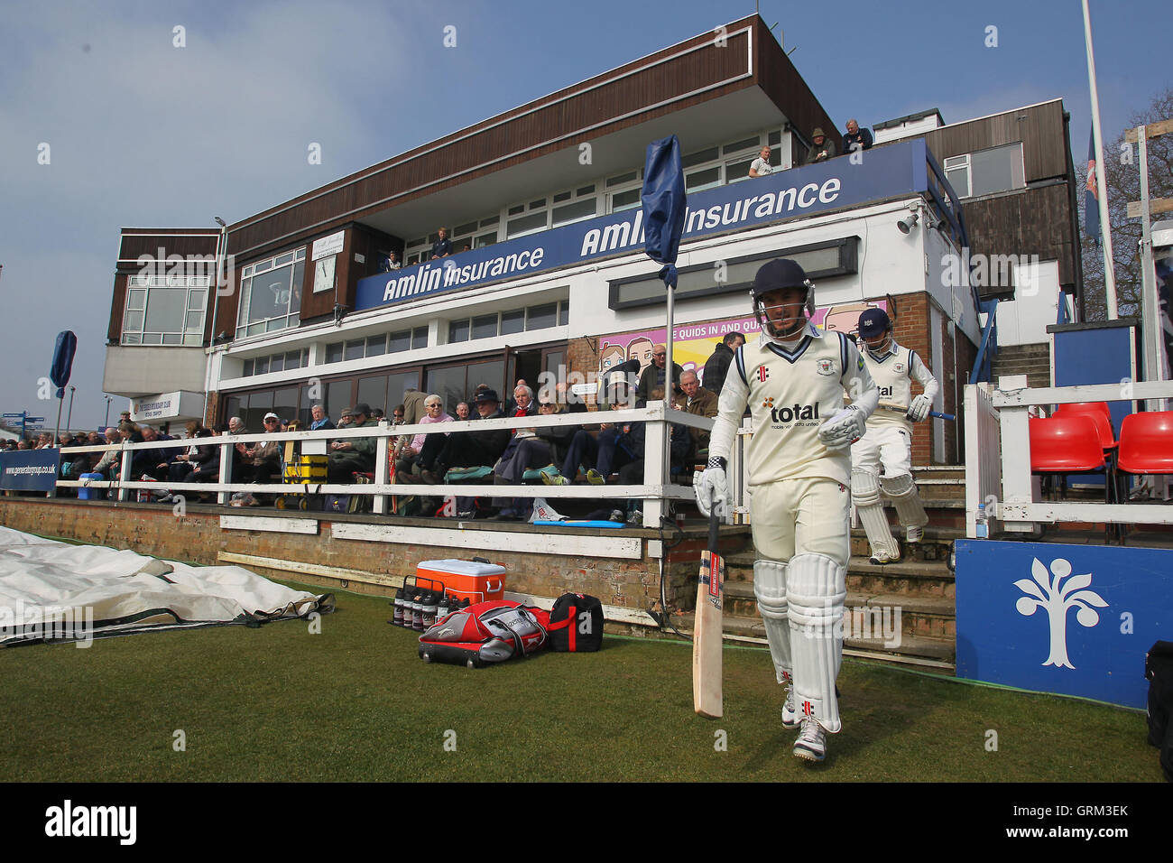 Gloucestershire opening batsmen Michael Klinger and Chris Dent make ...