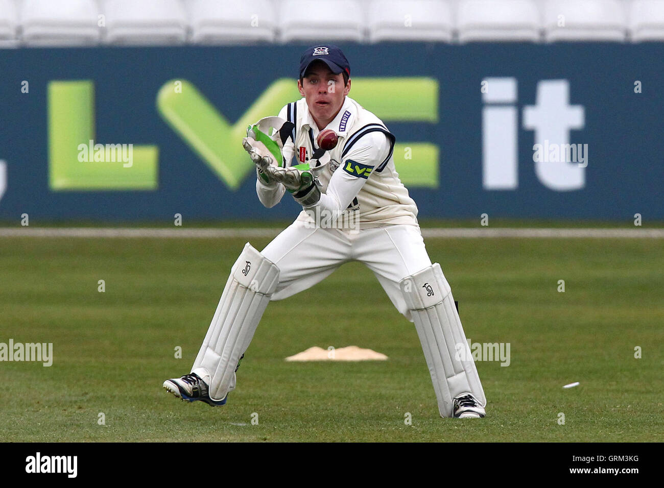 Gloucestershire wicket keeper Cameron Herring in action on his debut ...
