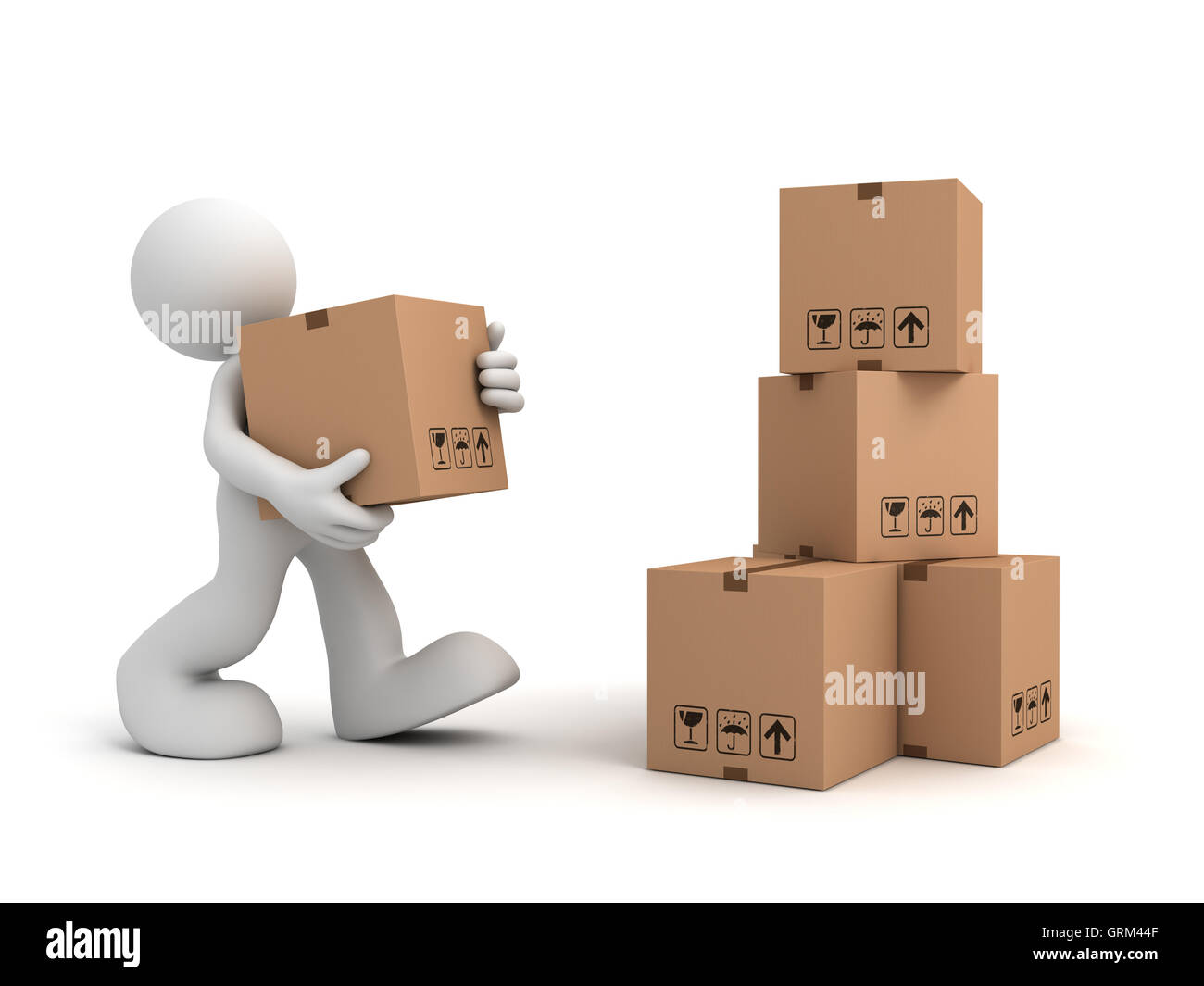 delivery man concept illustration Stock Photo - Alamy