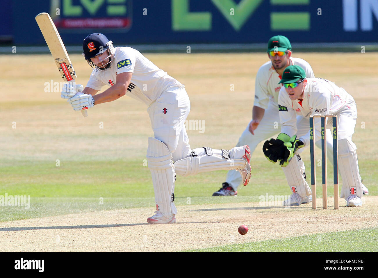 Jaik Mickleburgh in batting action for Essex as Niall O'Brien looks on ...