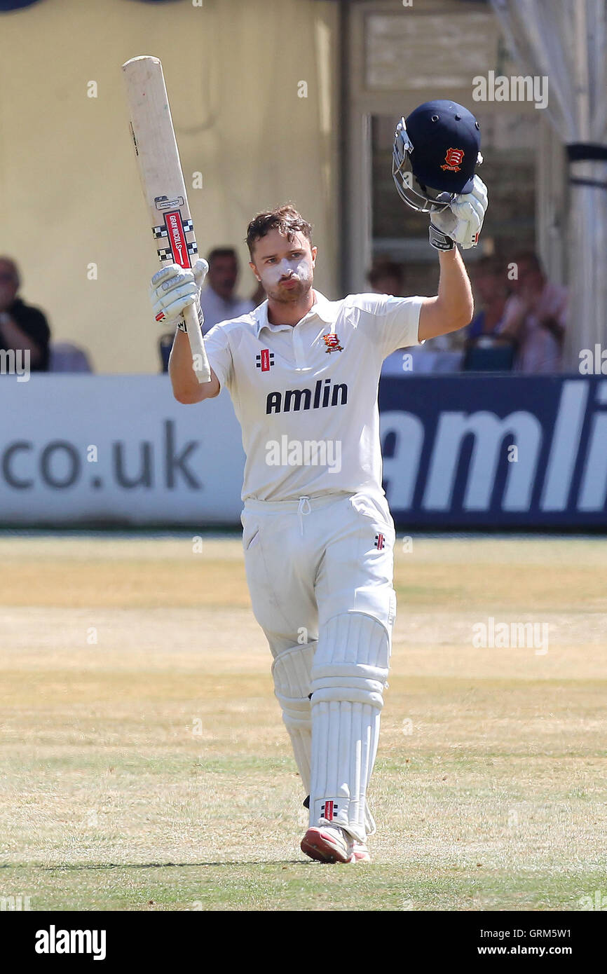 Jaik Mickleburgh of Essex celebrates a double century, 200 runs for his ...
