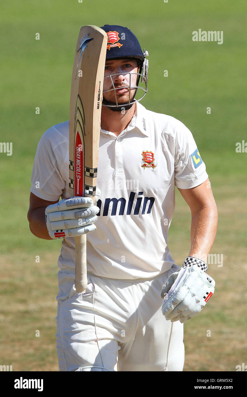 Jaik Mickleburgh of Essex leaves the field after being dismissed for ...