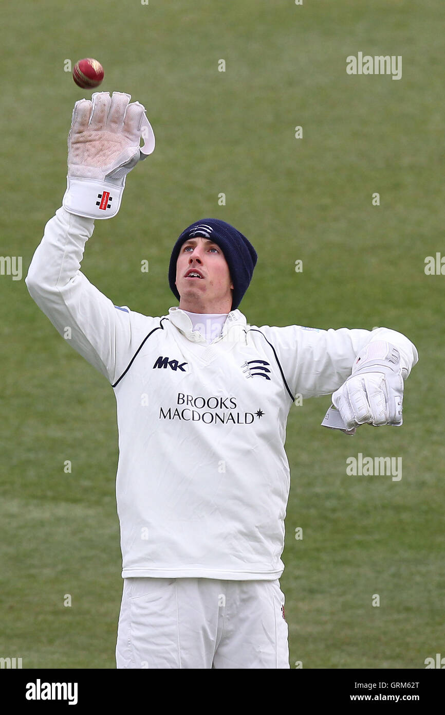 Middlesex wicket keeper John Simpson - Essex CCC vs Middlesex CCC ...