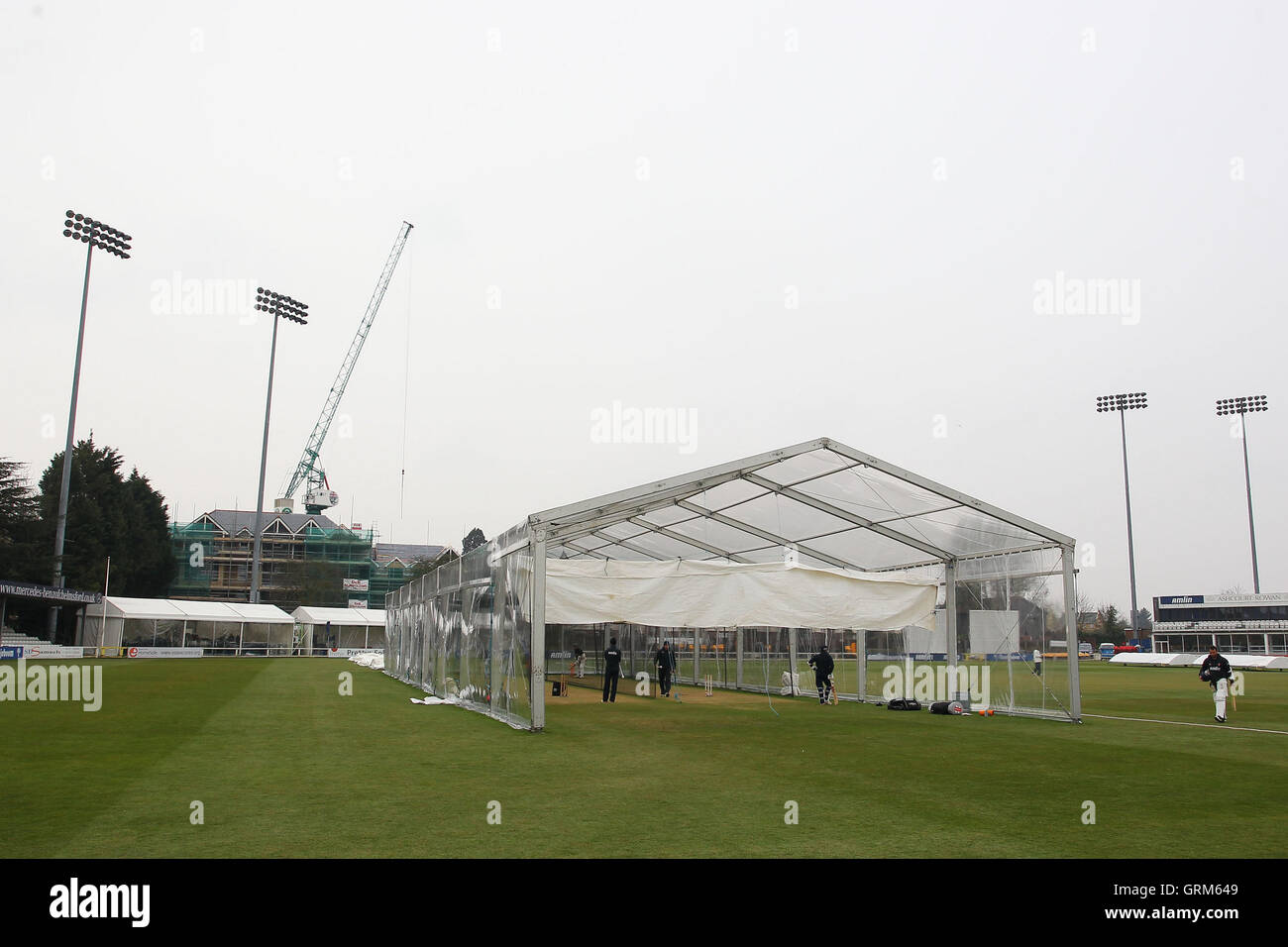 A large plastic tent is used for net practice - Essex CCC vs Middlesex ...