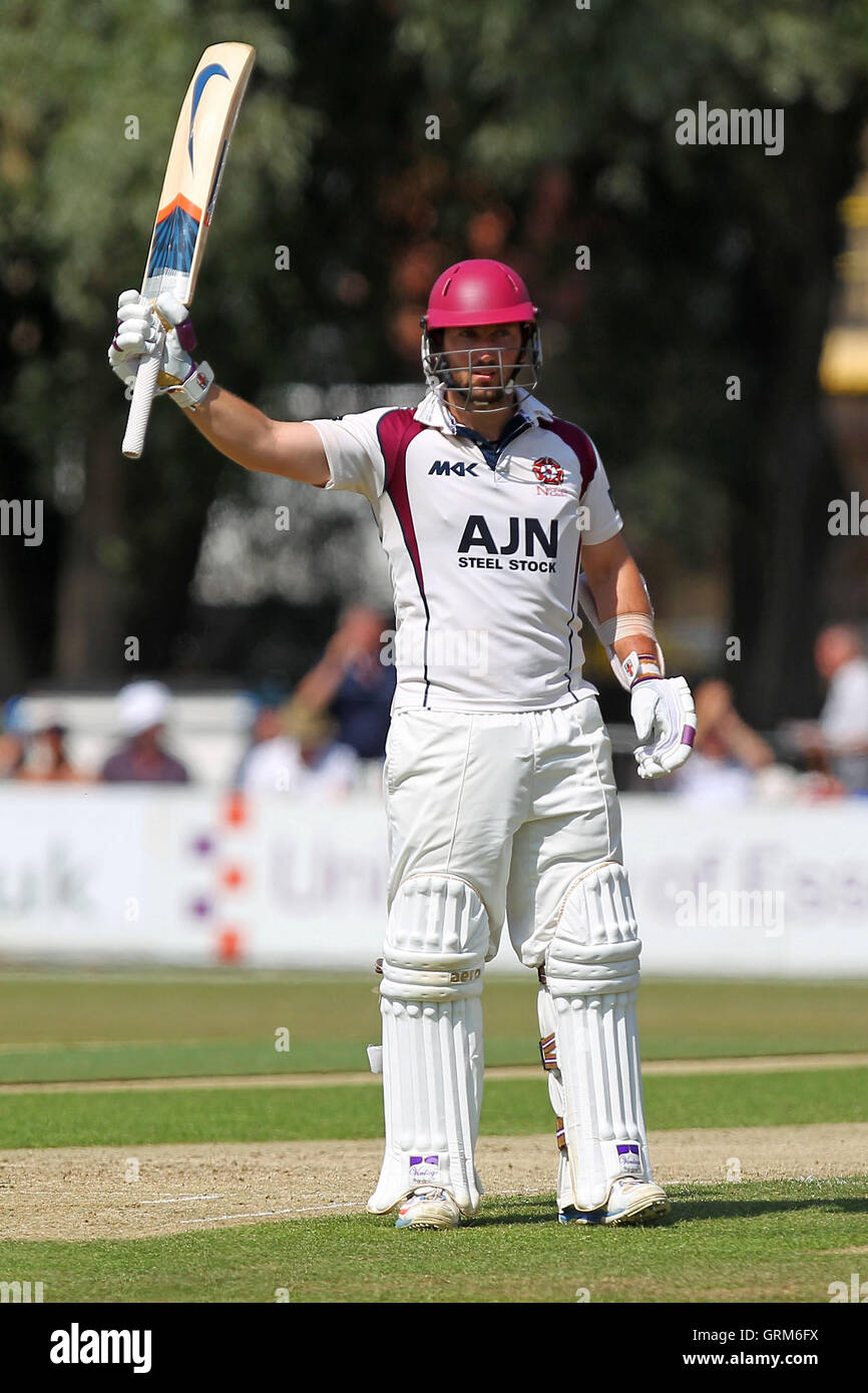 Steven Crook of Northants celebrates a half-century for his team ...