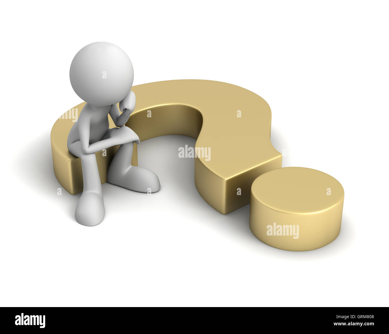 question mark and man concept illustration Stock Photo - Alamy