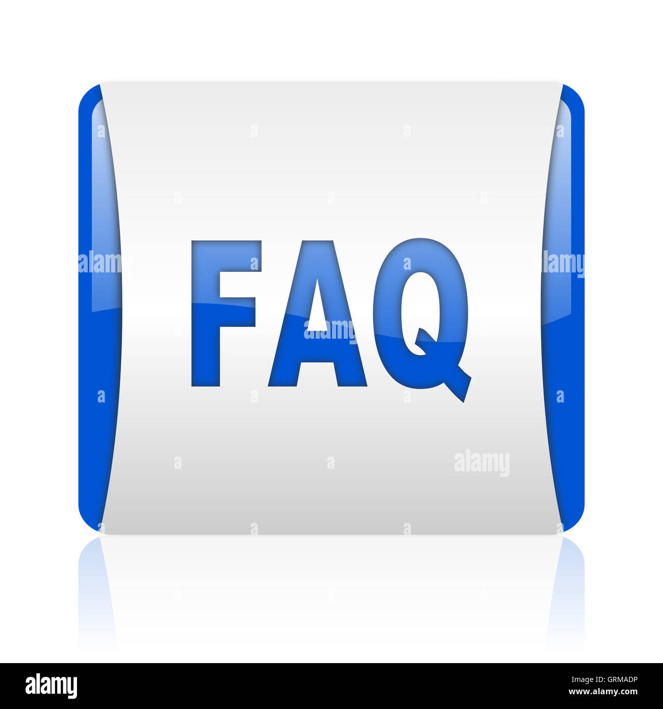 faq blue square web glossy icon Stock Photo - Alamy