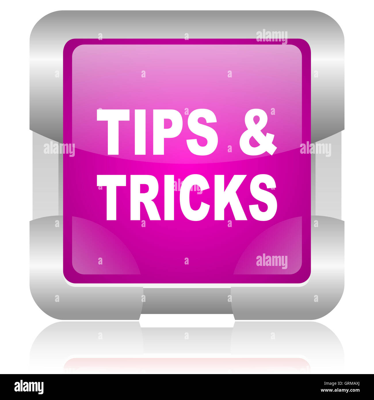 tips pink square web glossy icon Stock Photo - Alamy