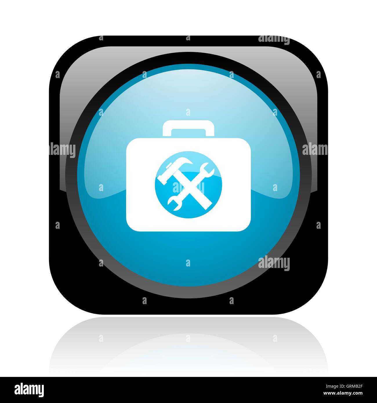 toolkit black and blue square web glossy icon Stock Photo - Alamy