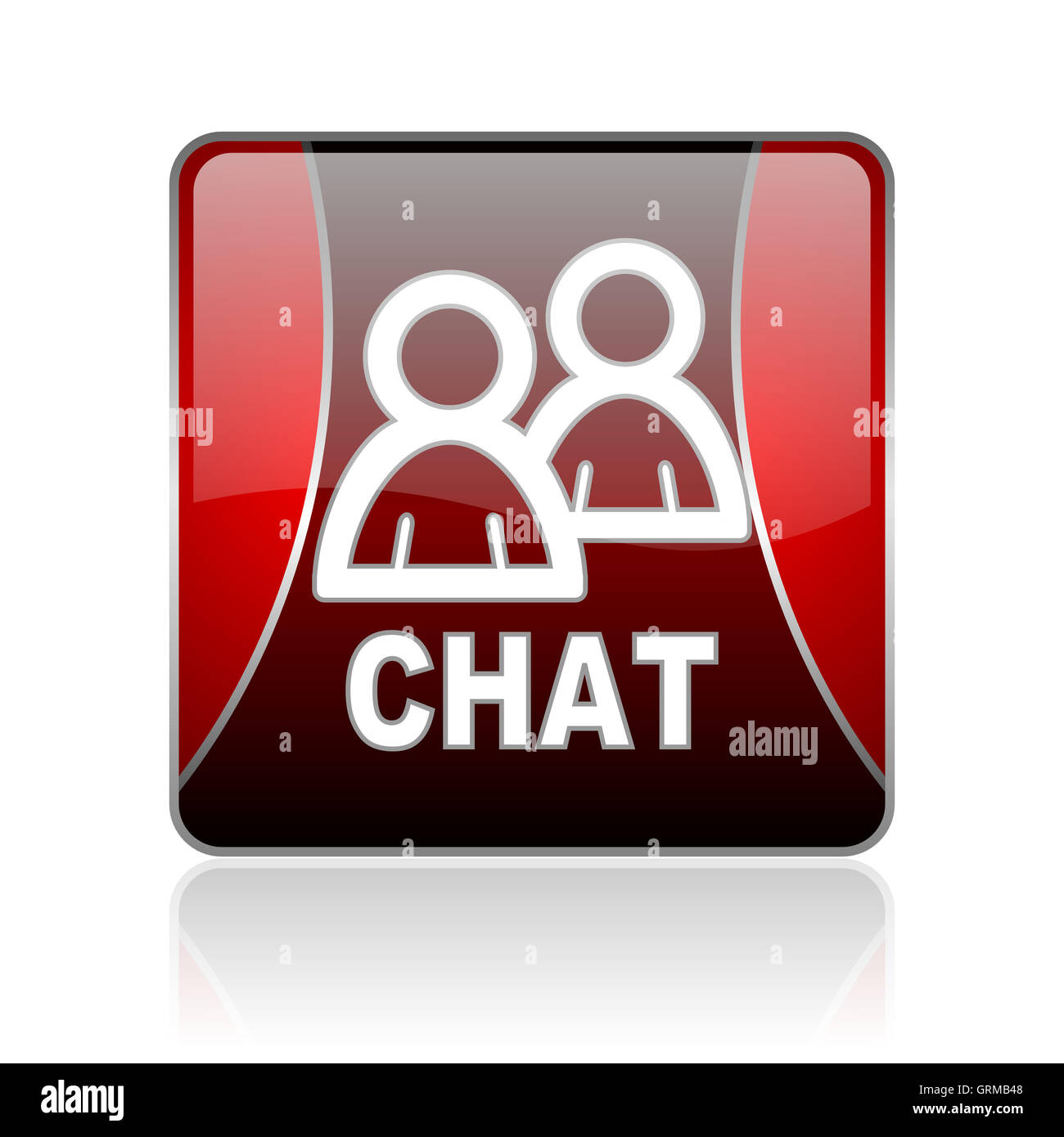 chat red square web glossy icon Stock Photo - Alamy