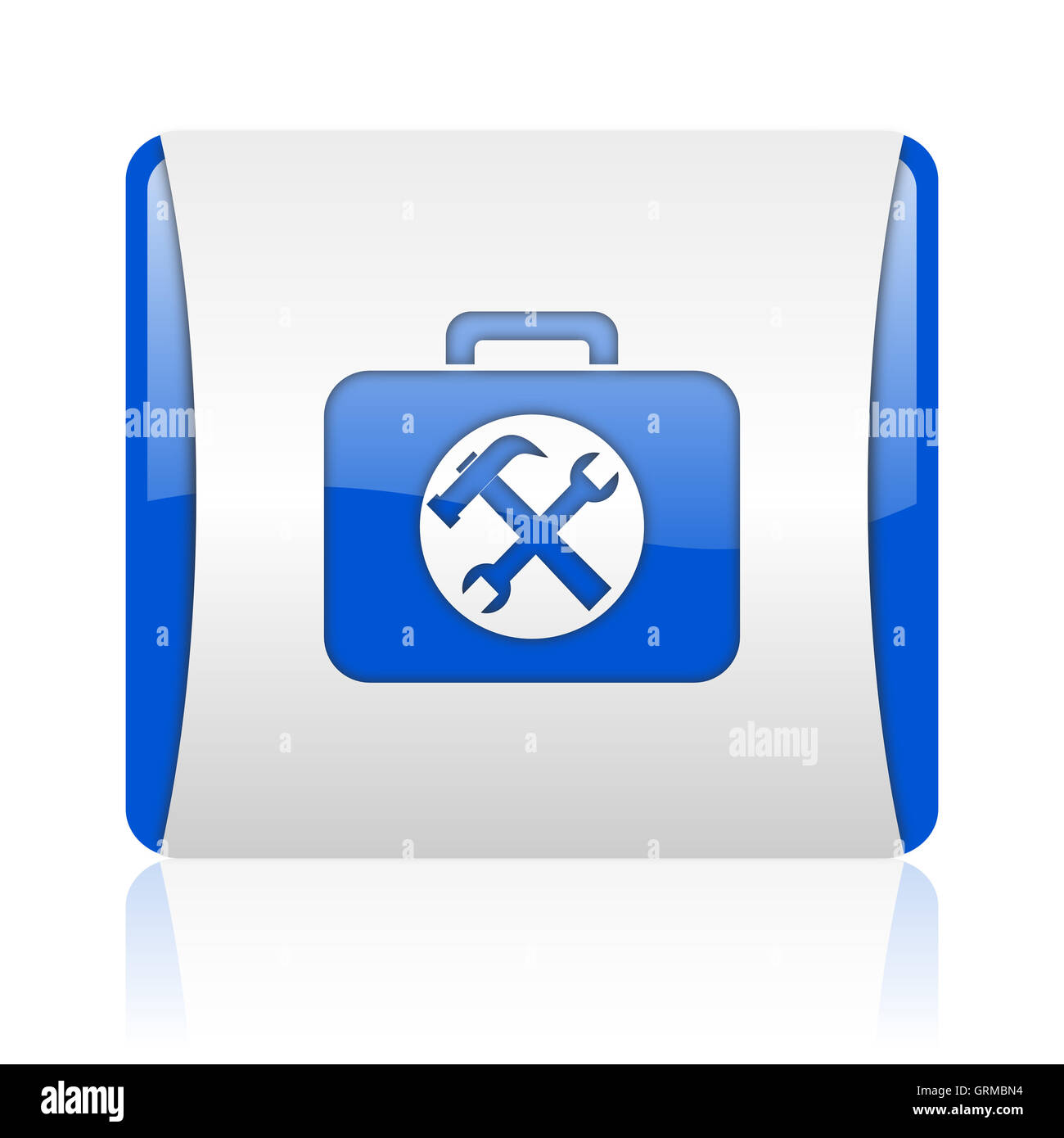 toolkit blue square web glossy icon Stock Photo - Alamy