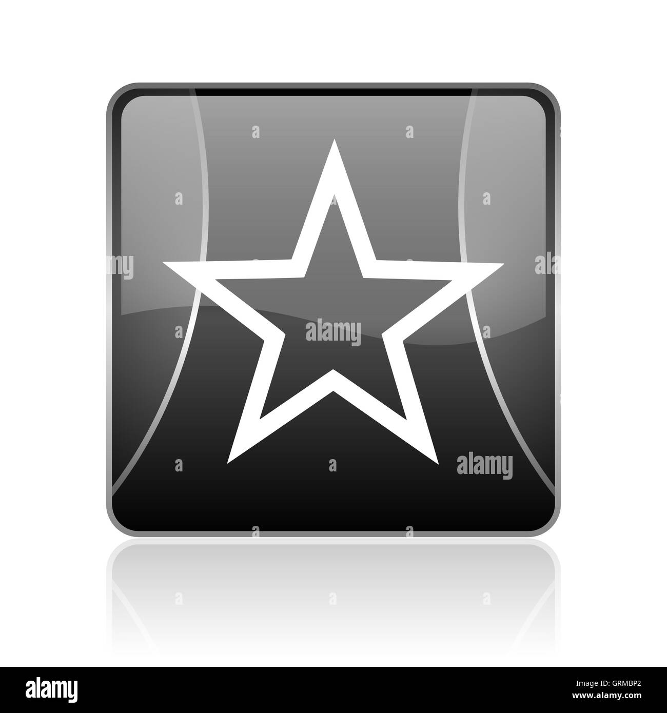 star black square web glossy icon Stock Photo - Alamy