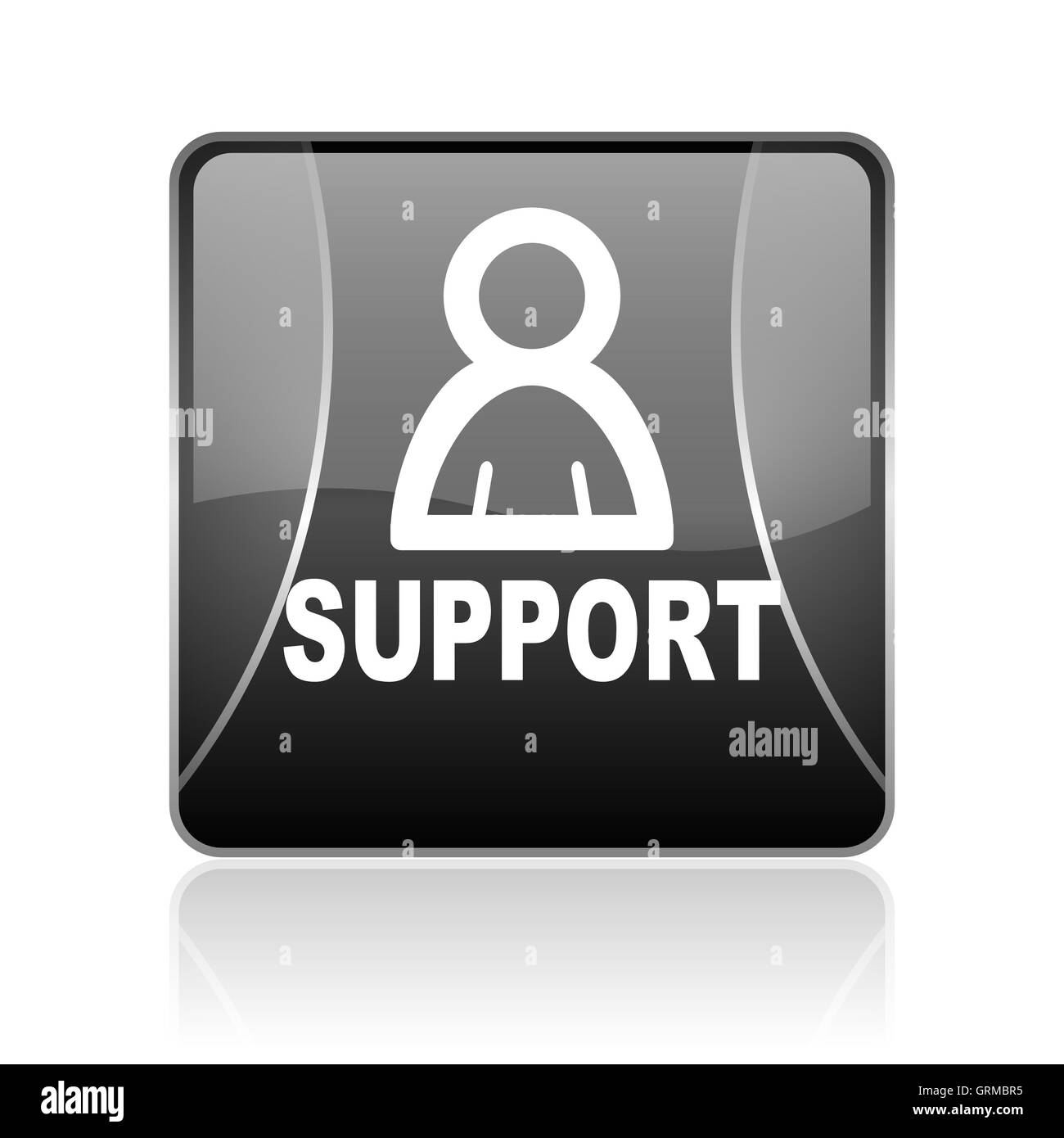 support black square web glossy icon Stock Photo - Alamy