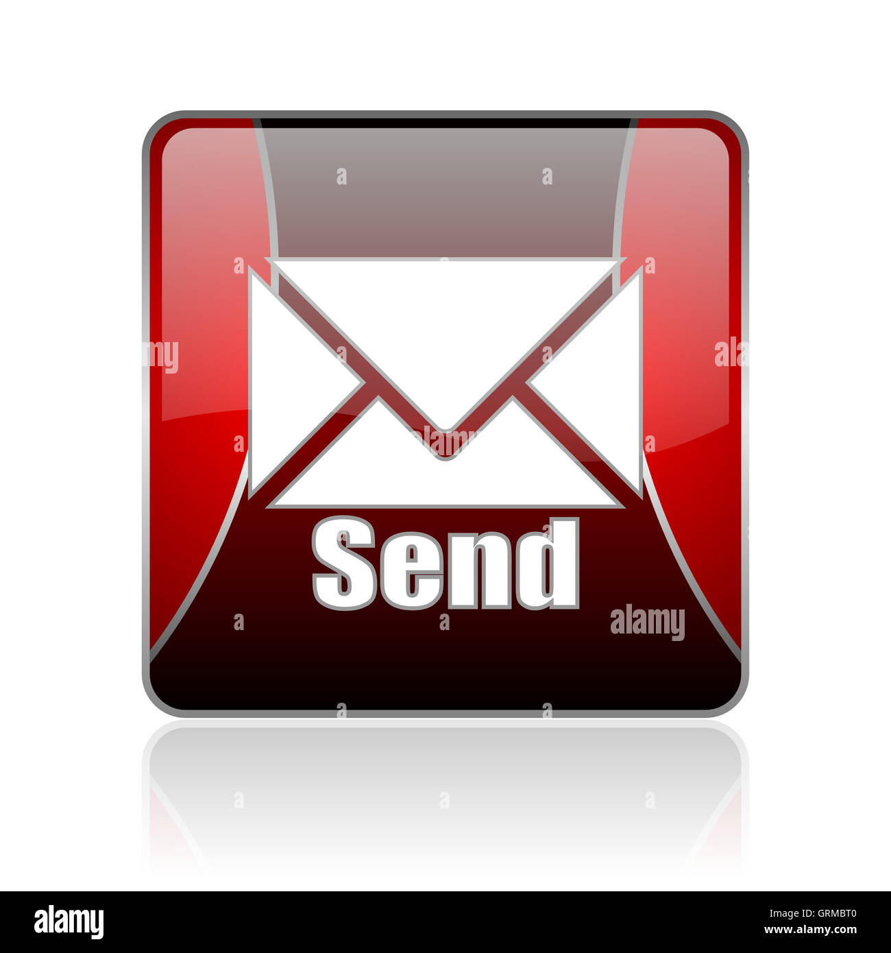 send red square web glossy icon Stock Photo - Alamy