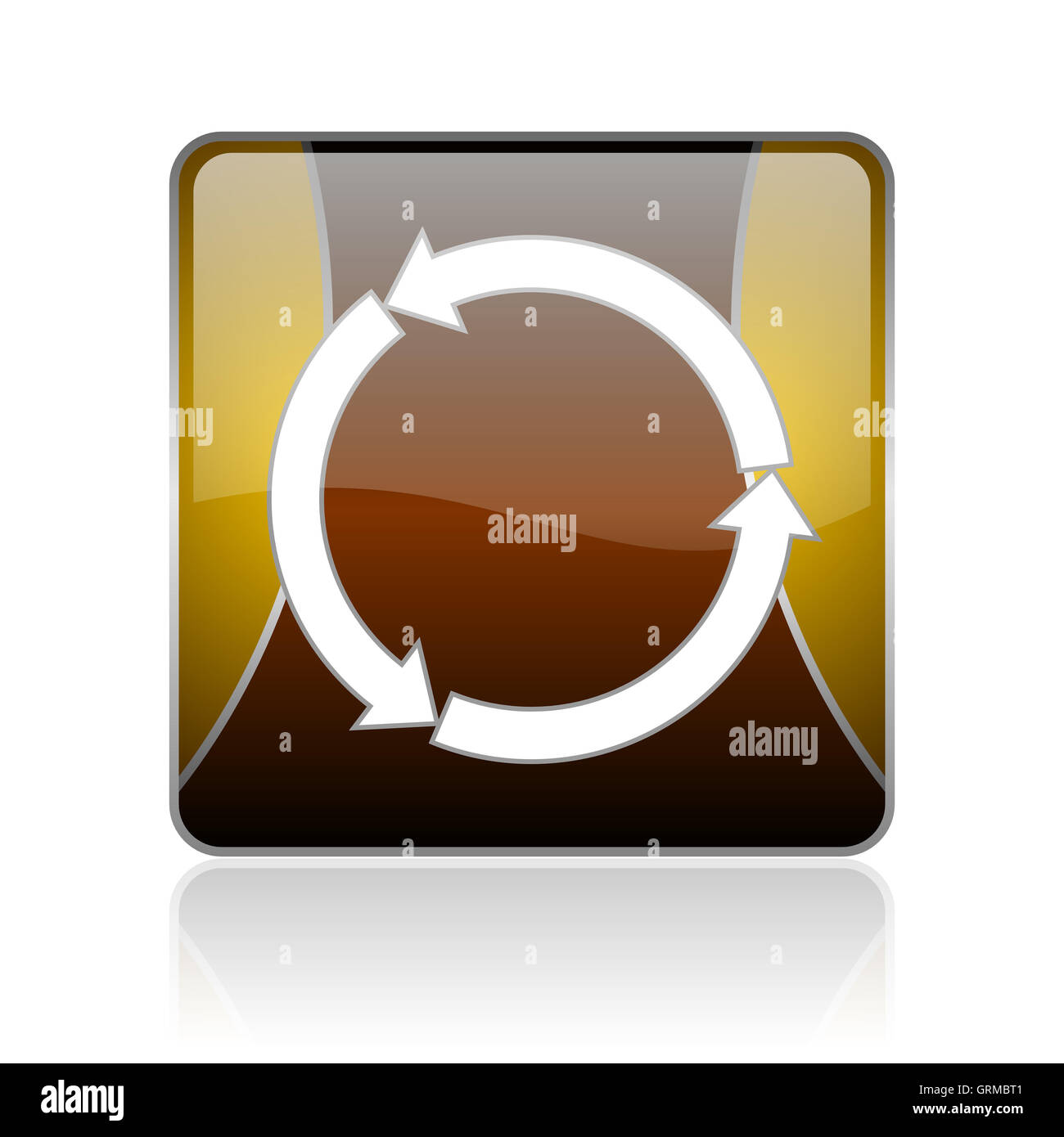 refresh golden square web glossy icon Stock Photo - Alamy