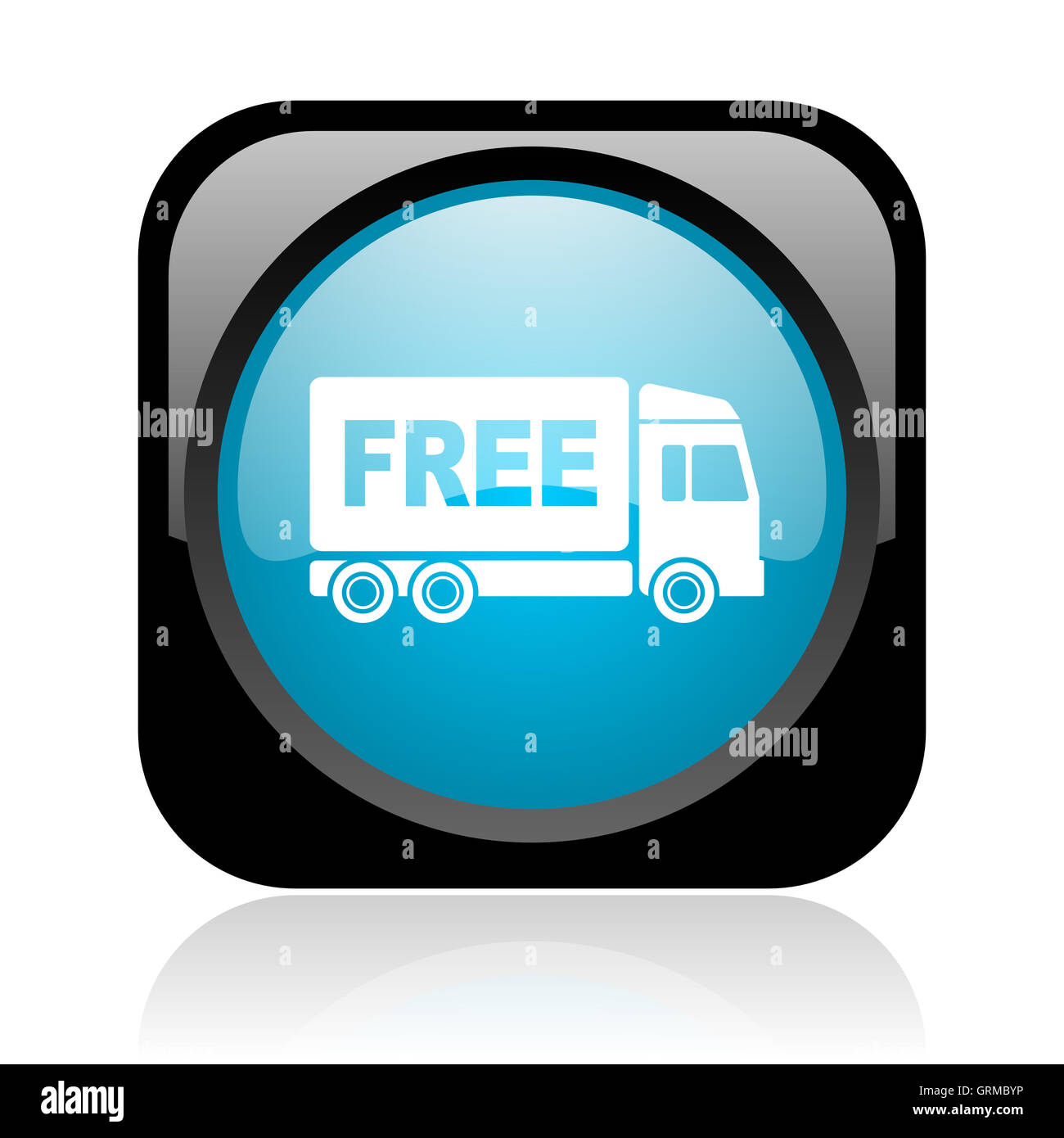 free delivery black and blue square web glossy icon Stock Photo - Alamy