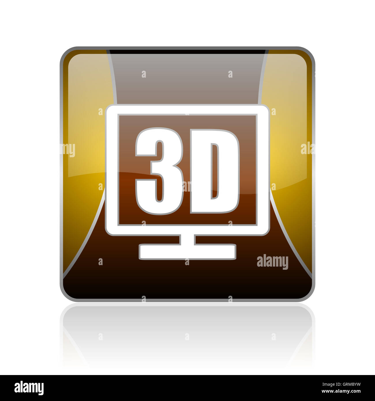 3d golden play button icon hi-res stock photography and images - Alamy
