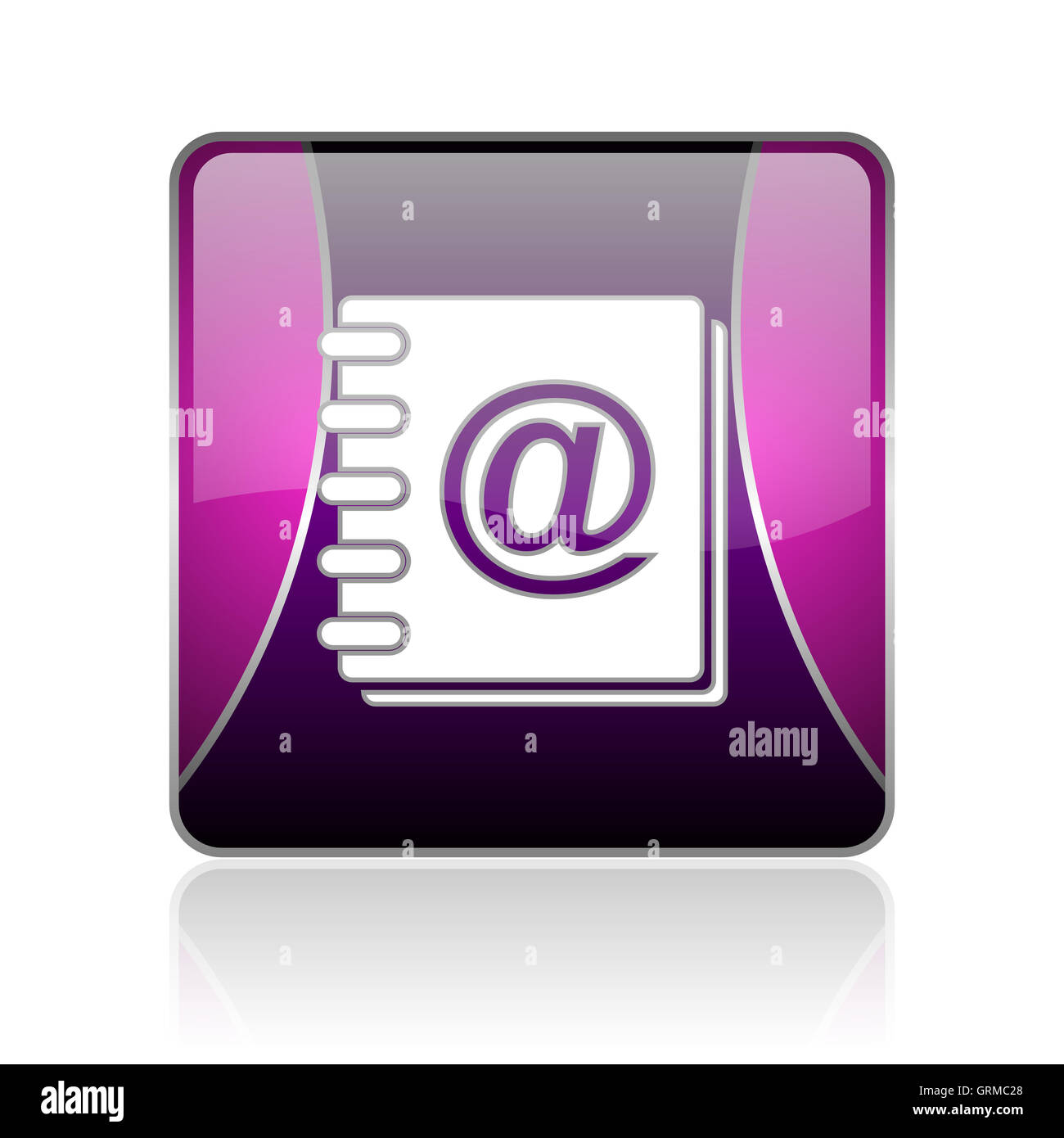 address book violet square web glossy icon Stock Photo - Alamy