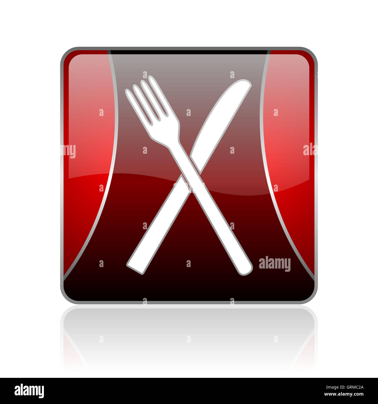 food red square web glossy icon Stock Photo - Alamy
