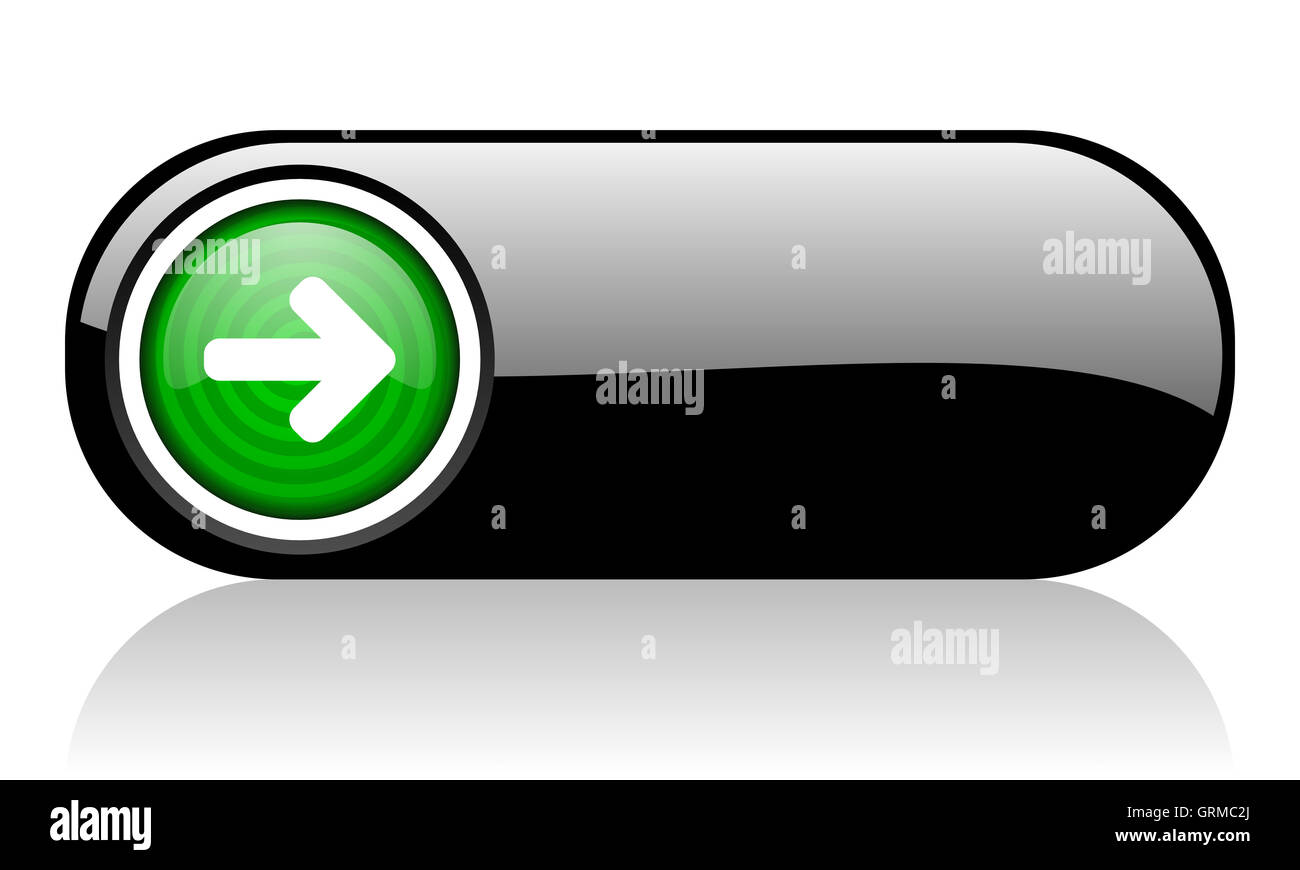 Green arrow icon on black Cut Out Stock Images & Pictures - Alamy