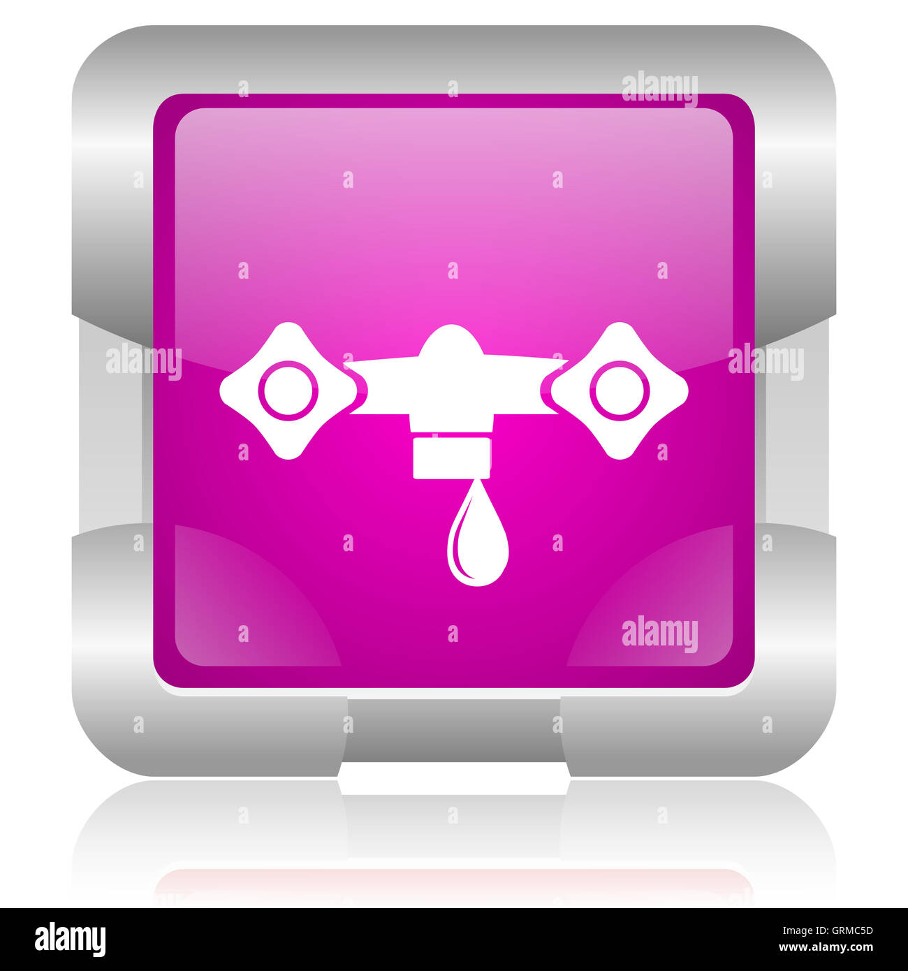 water pink square web glossy icon Stock Photo - Alamy