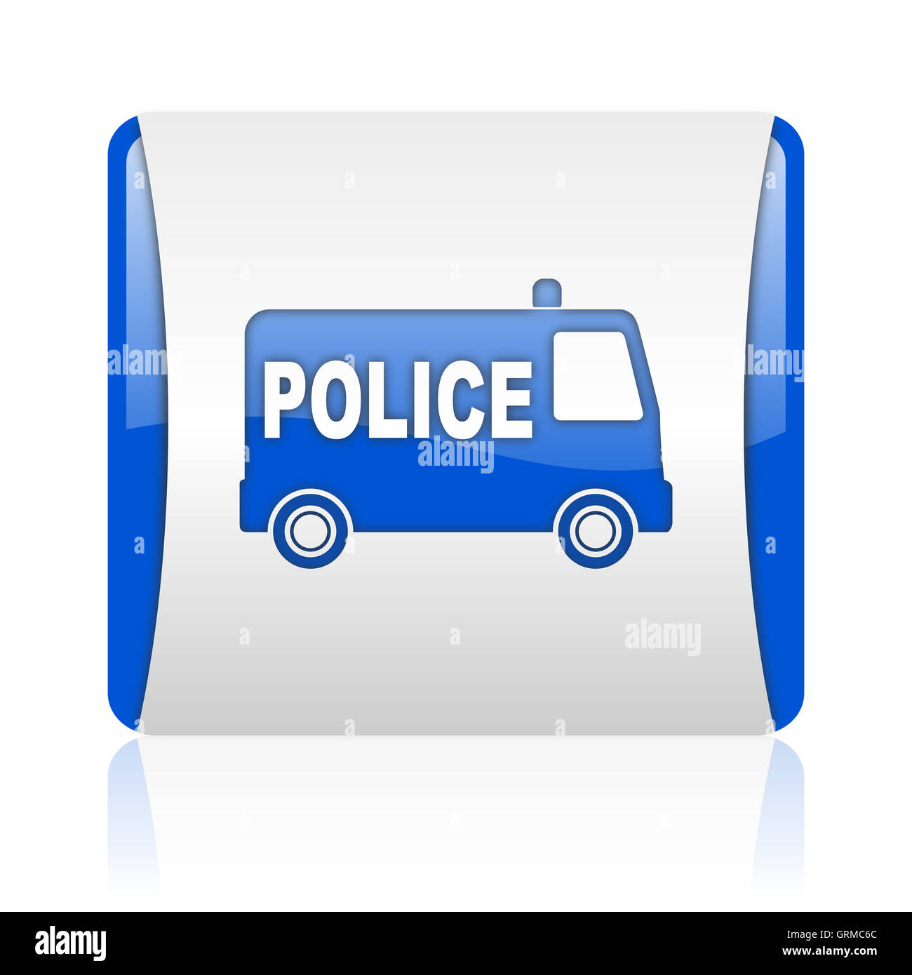 police blue square web glossy icon Stock Photo - Alamy