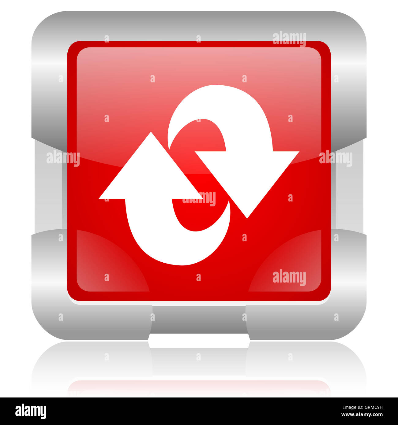 rotate red square web glossy icon Stock Photo - Alamy