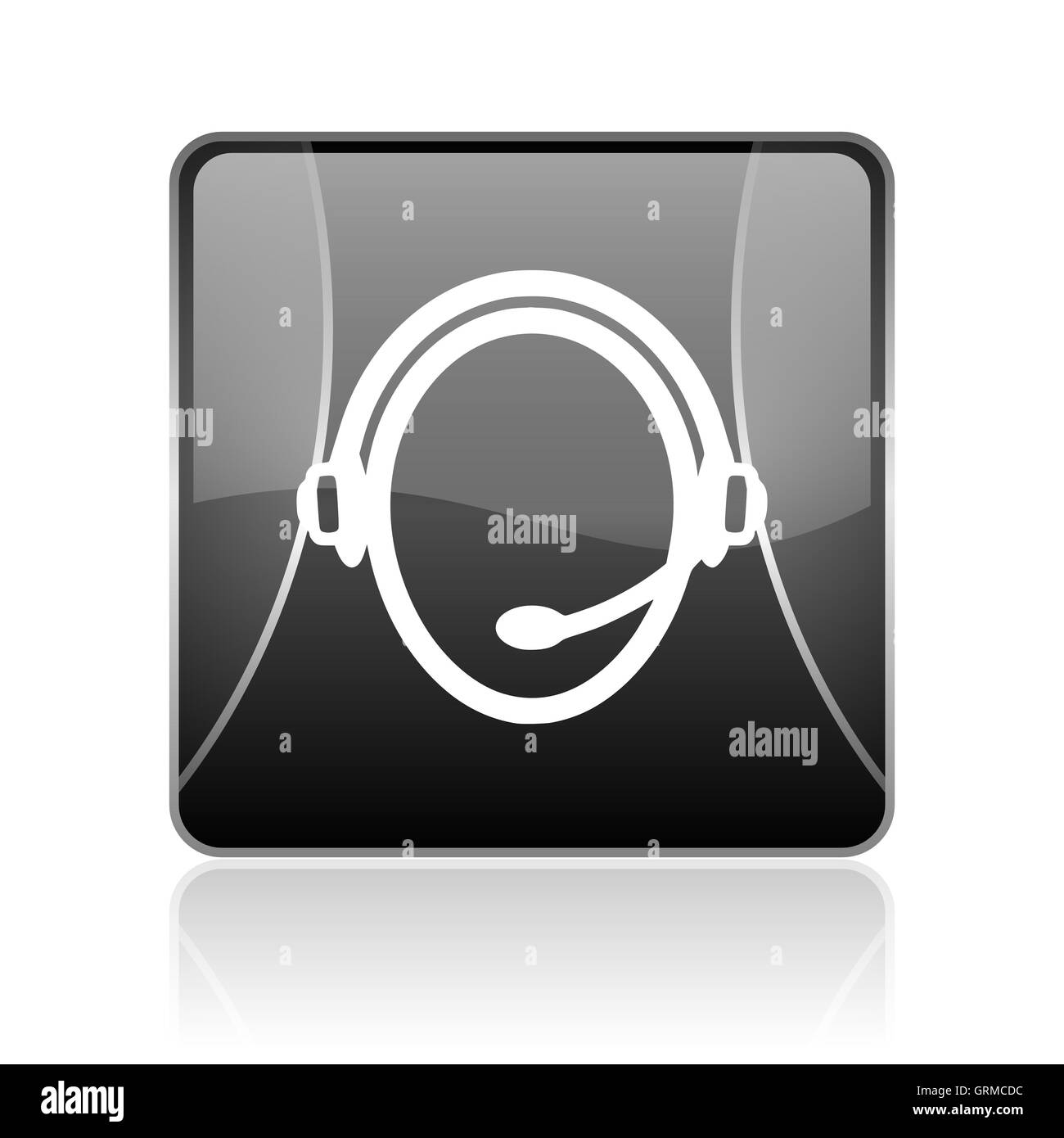 customer service black square web glossy icon Stock Photo - Alamy